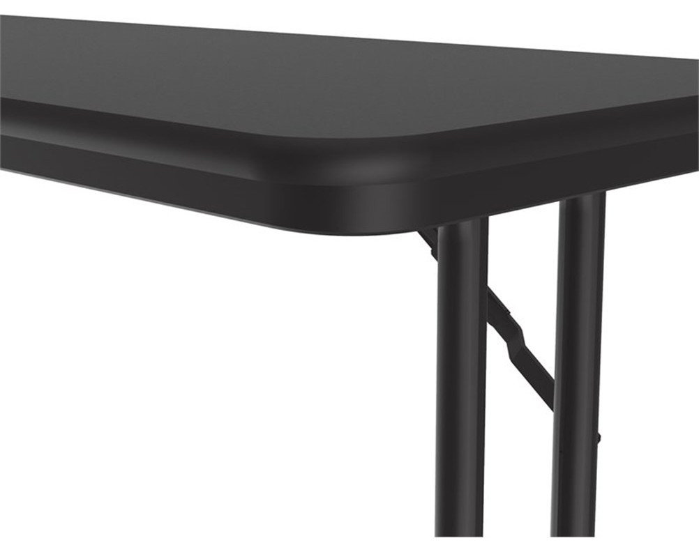 Pemberly Row High Pressure Folding Seminar Table with Off-Set Leg Black ...
