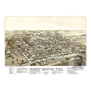 Old Map of Hone Grove Texas 1885, Vintage Map Art Print, 12"x18 ...