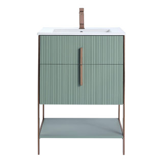 Fine Fixtures Serenity Modern bathroom vanity, Rose Gold Hardware ...