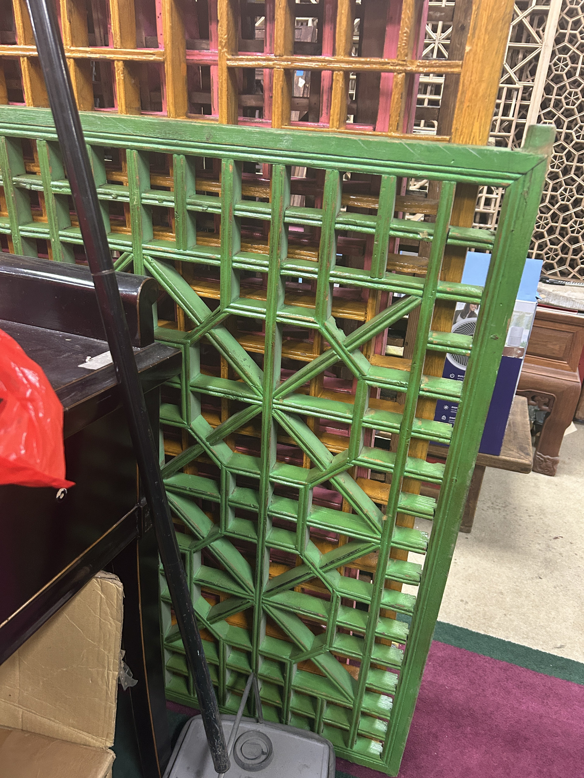 Vintage Rustic Bright Green Grid Geometric Wood Wall Panel - Rustic ...