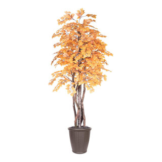 Vickerman TEX2270-RB 7' Artificial Golden Tree Brown Round Plastic ...