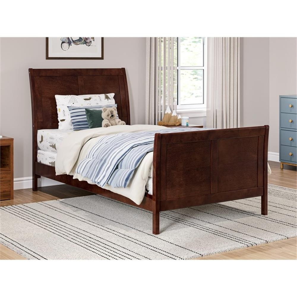 Portland Twin Solid Wood Foundation Bed Frame with Matching Footboard ...