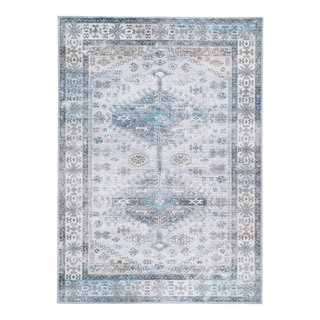 Hebruns Beige/Blue Rug, 5x7 - Contemporary - Area Rugs - by Ashley ...