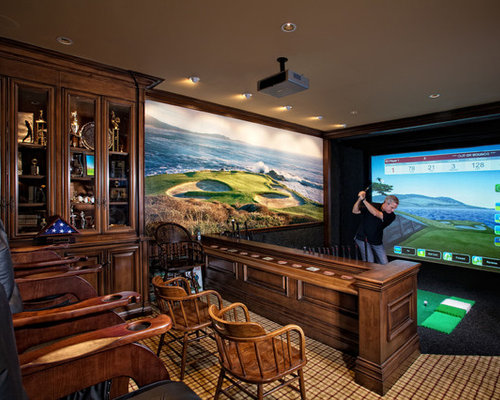 Golf Simulator Home Design Ideas, Pictures, Remodel and Decor