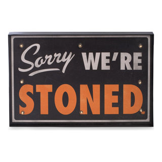 "Sorry We'Re Stoned" Metal Sign, Led Lighted, Wall Mountable ...