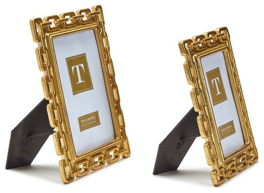 Two's Company Gold Chain Set of 2 Photo Frames (4" x 6" and 5" x 7 ...