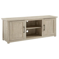 Bowery Hill 58" Rustic Low Profile TV Stand in Frosted Oak Finish ...