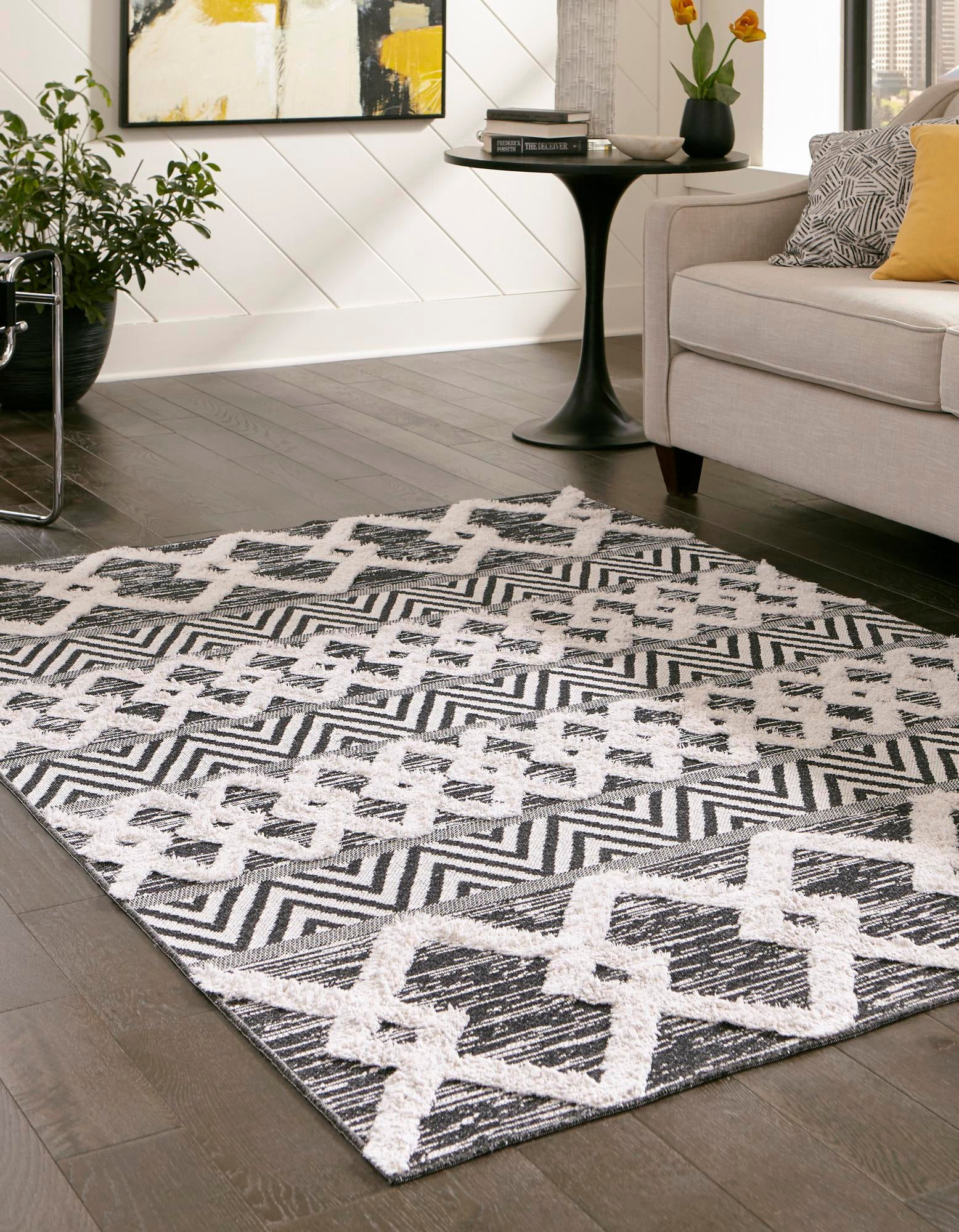 Rug Sabrina Soto Casa Black Rectangular 4' 5 x 6' 0 - Scandinavian ...