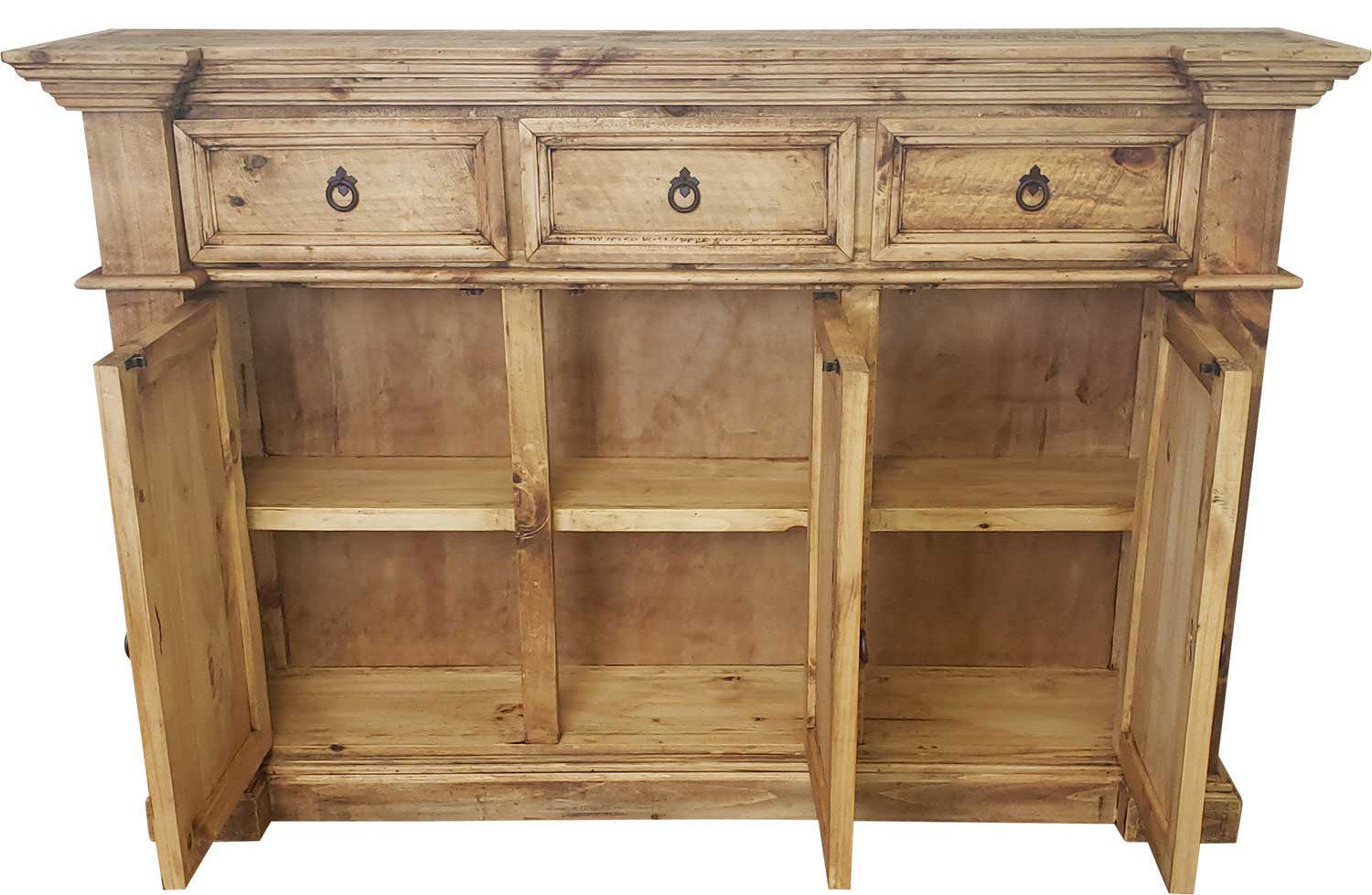 Sofia Rustic Console Cabinet Slightly Distressed - Farmhouse - Console ...