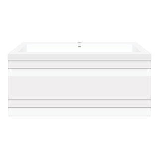 36" Wall-Mount Modern White Vanity LV8W-36W With Square Sink Top ...