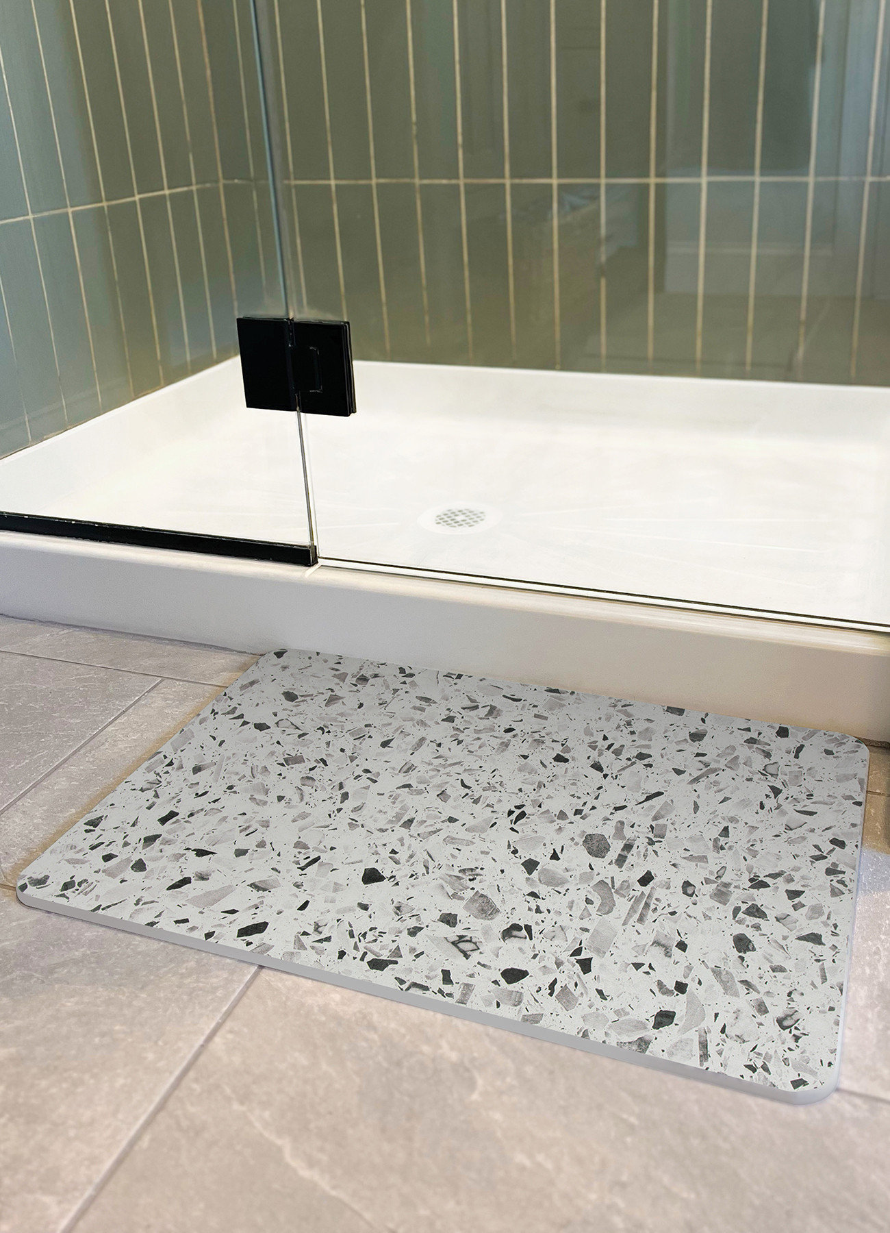 Terrazzo Gray Stone Quick Drying Mat - Contemporary - Bath Mats - by ...