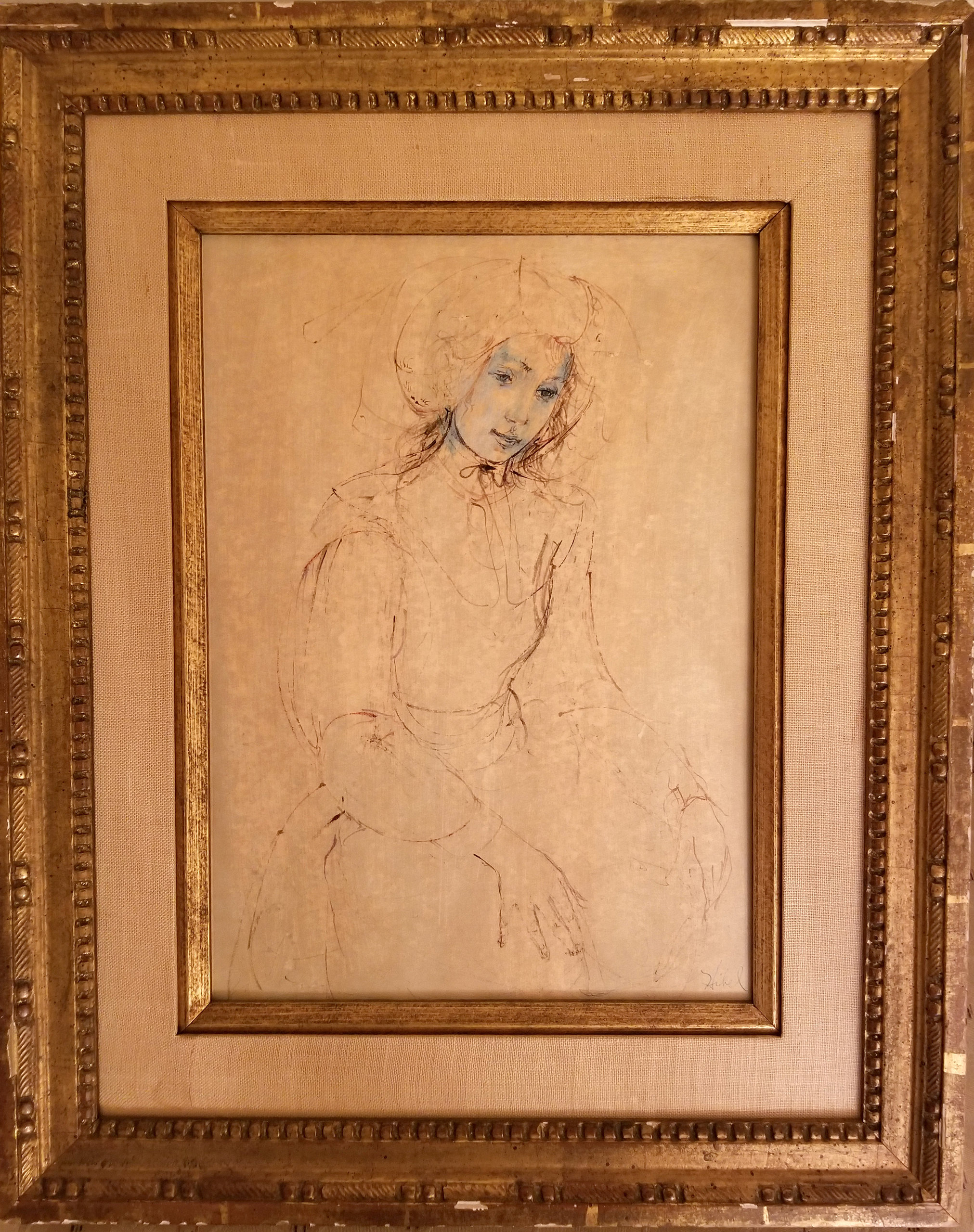 Portrait of a Woman, Edna Hibel, 9.5x13 - Traditional - Paintings - by ...