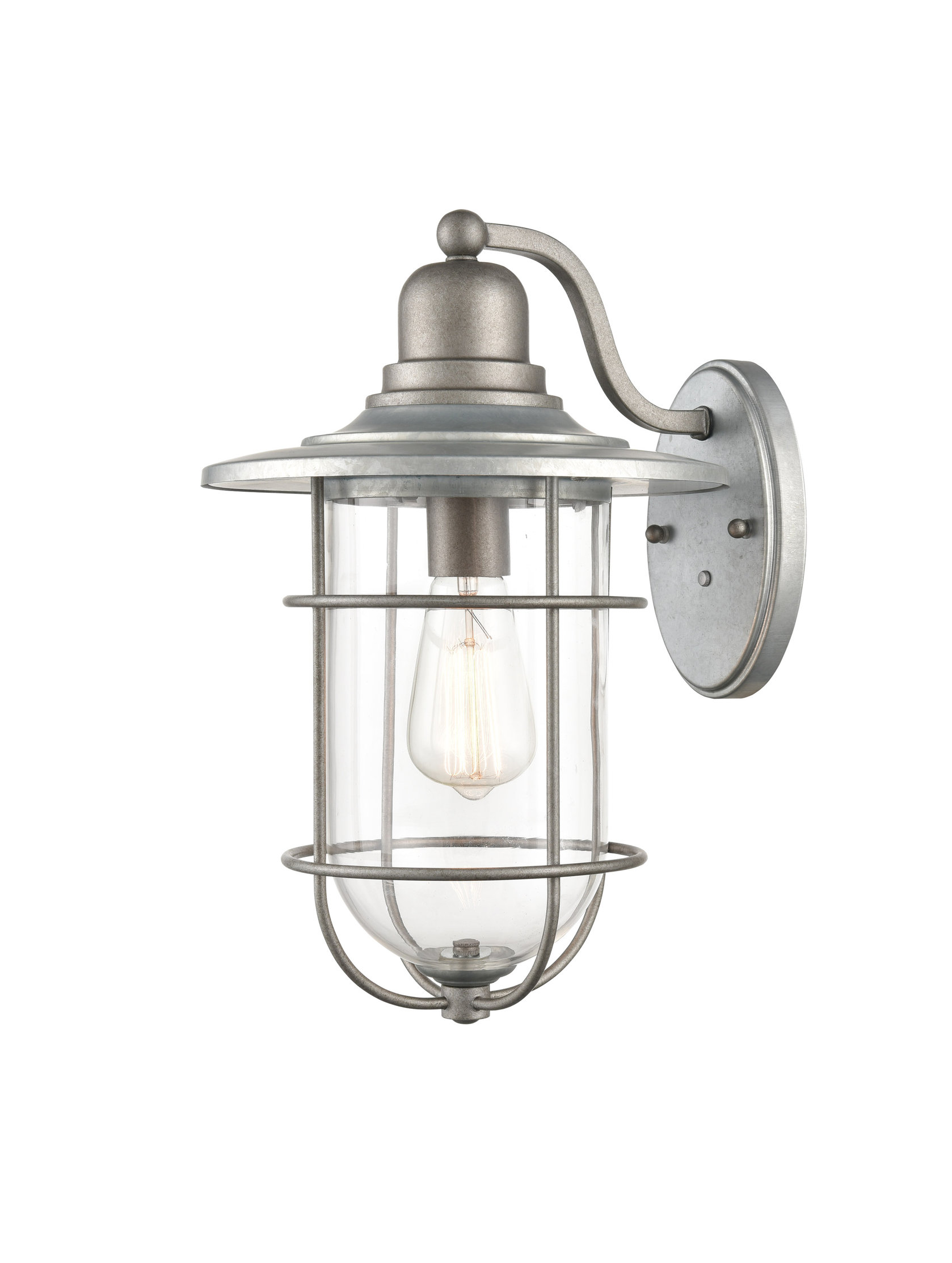 1 Light 10 in. Galvanized Outdoor - Beach Style - Outdoor Wall Lights ...