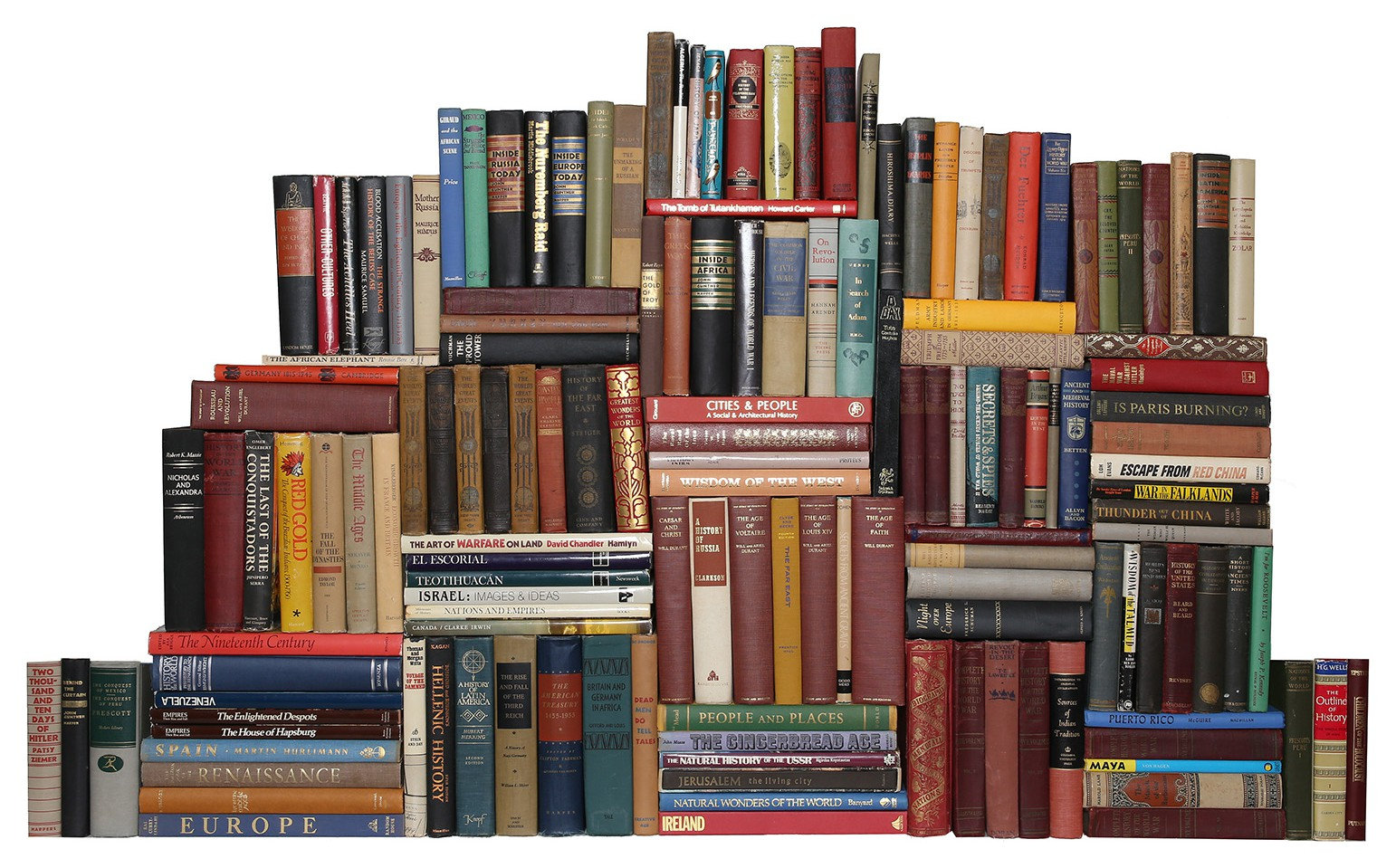 Vintage World History Book Wall, Set of 150 - Traditional - Books - by ...