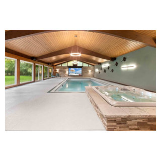 Elm Grove Indoor Pool Revilization- TV On - Midcentury - Milwaukee - by ...