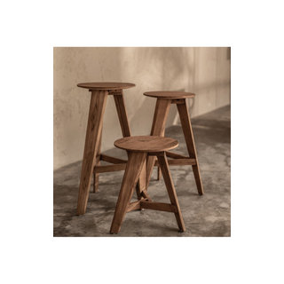 Round Teak Wood Kitchen Stool | dBodhi Berri - Transitional - Bar ...