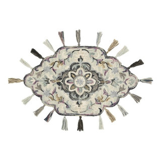 Loloi II Prim Hooked Pri-01 Lt. Blue / Fog 2'-3" X 3'-9" Oval, 2'-3" X ...