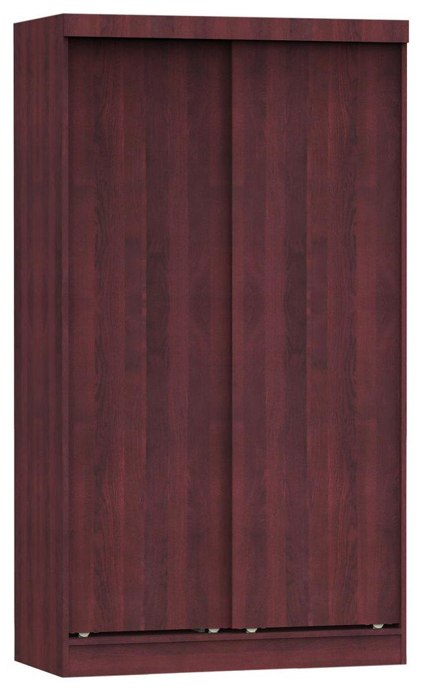 Better Home Products Modern Wood Double Sliding Door Wardrobe In ...