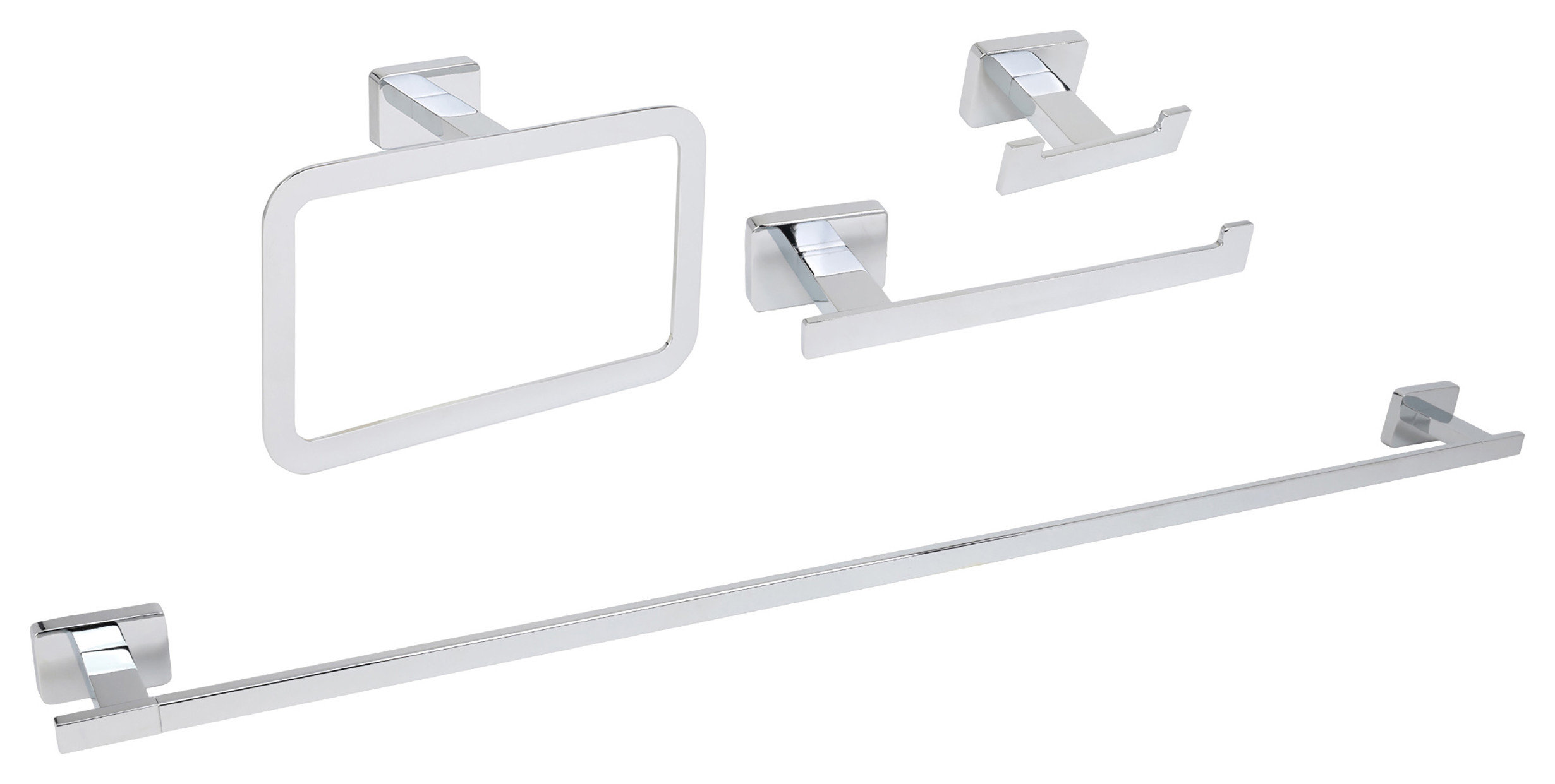 Chicago Series Chrome Bathroom 4 Piece Accessory Set (34 ...
