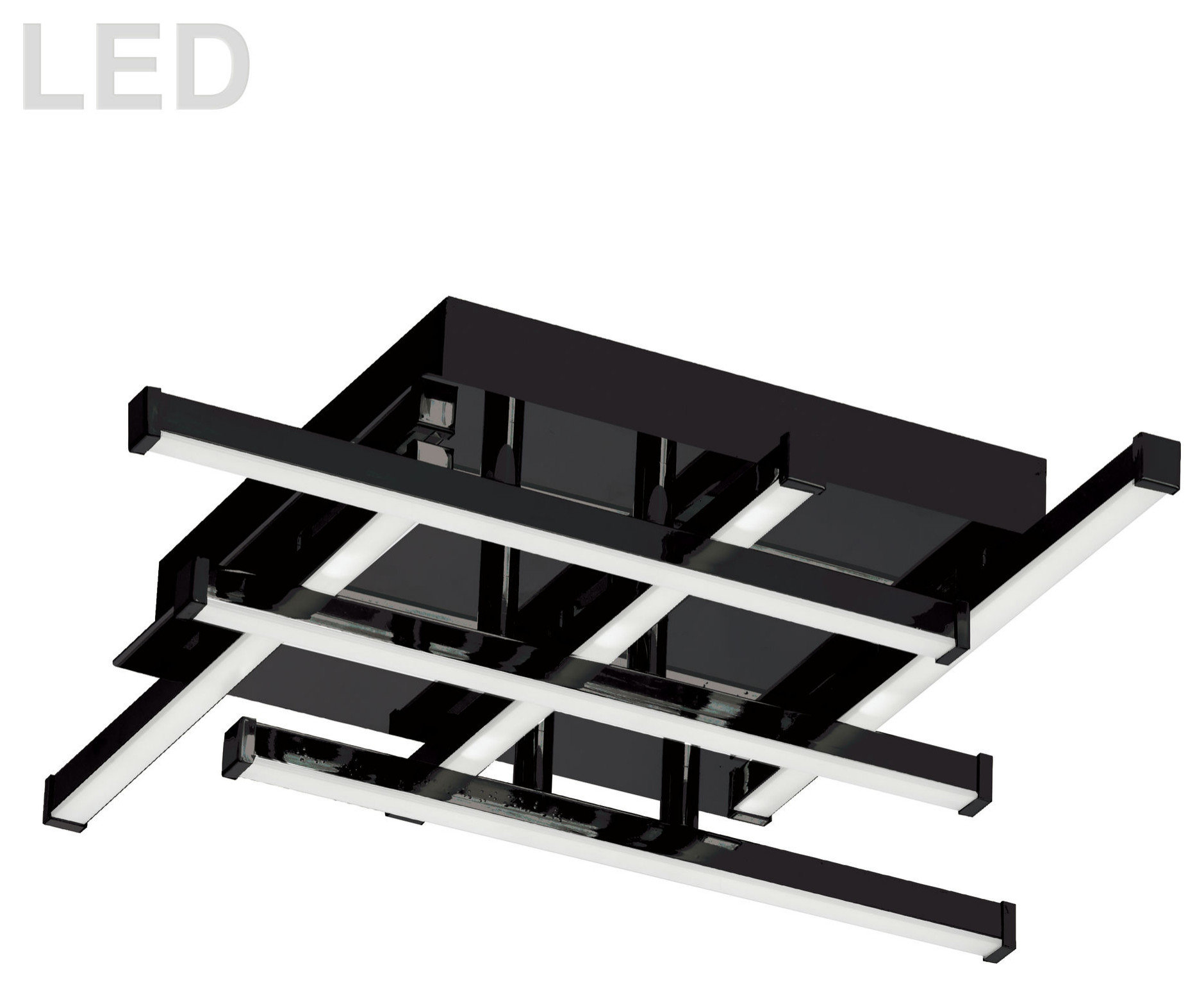 18W LED Flush Mount Matte Black with White Acrylic Diffuser ...