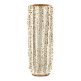 Sunken Boat Moss White Vase, Tall - Beach Style - Vases - by Currey ...