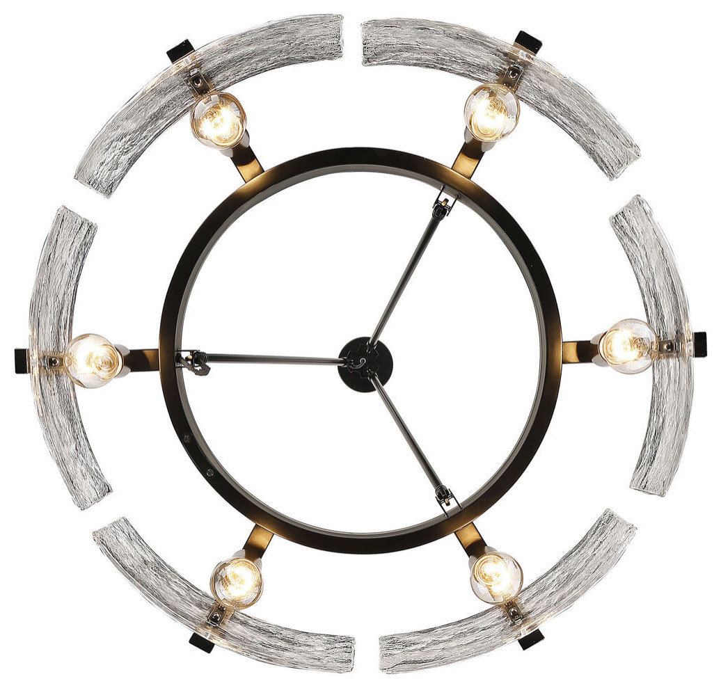 Golden Lighting 3164-6 BLK-HWG Aenon 6-Light 28" Chandelier ...