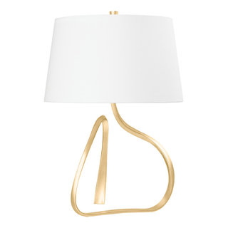Tharold 1-Light Table Lamp, Vintage Gold Leaf - Transitional - Table ...