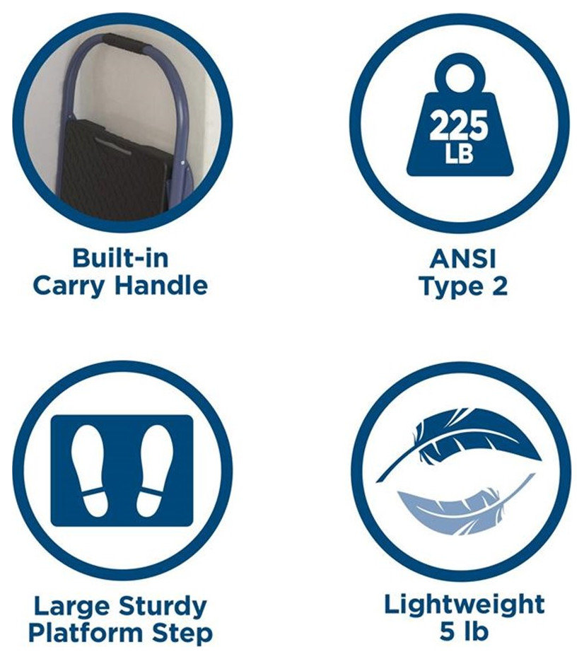 COSCO 1-Step Folding BIG Step Step Stool ANSI Type II in Navy - Ladders ...