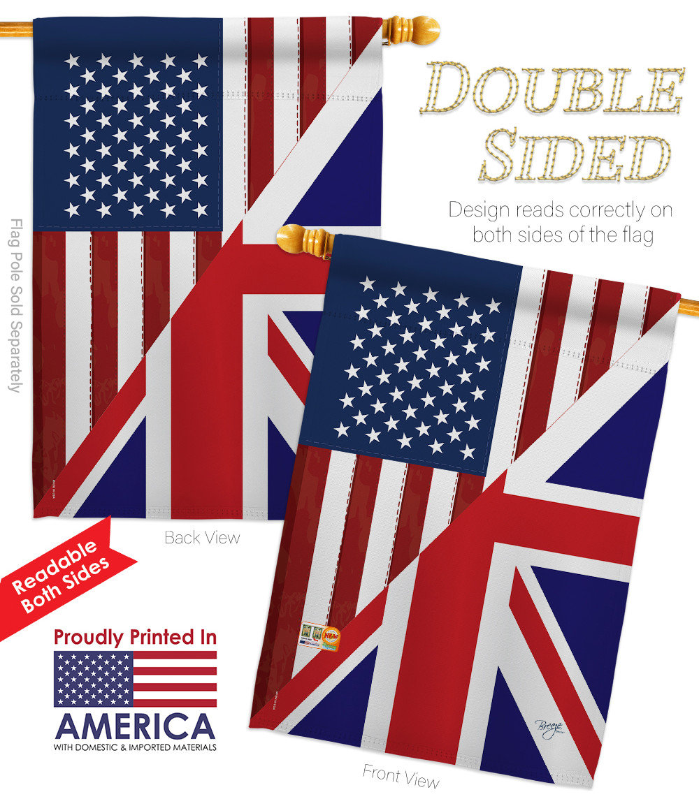 US UK Friendship Flags of the World US Friendship House Flag Set, 28" X ...