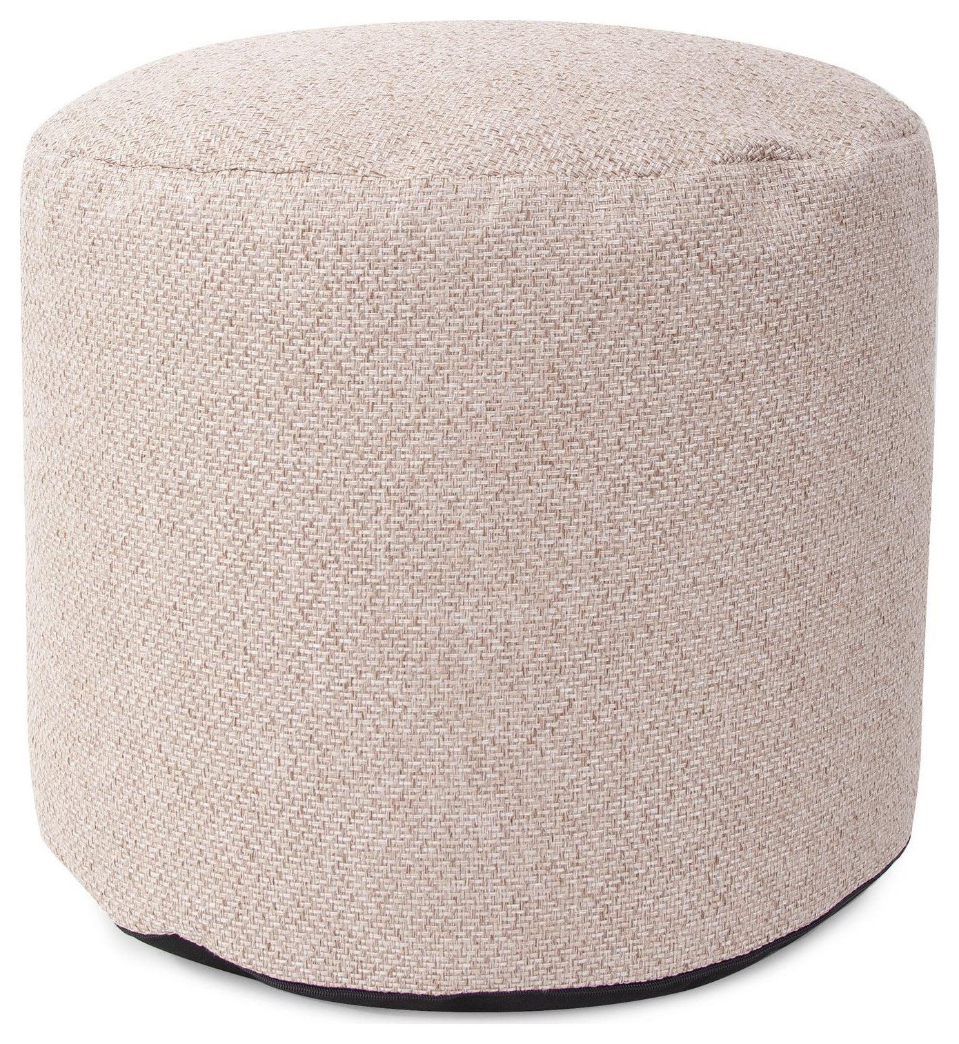 Elegant Tall Panama Pouf, Neutral Tones, Tall - Transitional - Floor ...