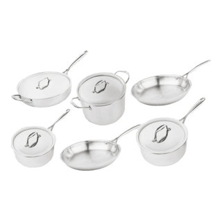 Sardel Stainless Steel Cookware, 10-Piece Set - Modern - Cookware Sets ...