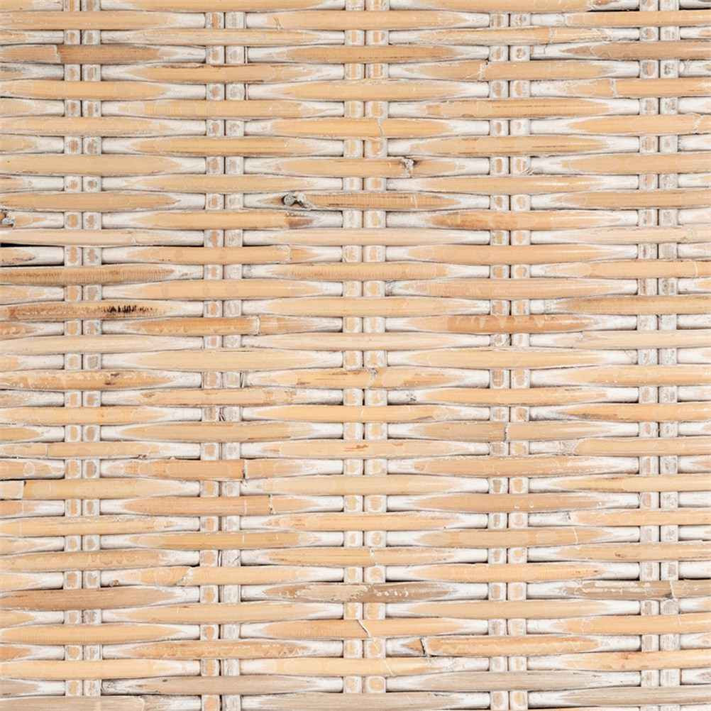 Pemberly Row 63.5"W Rattan Headboard in White Wash/Natural Rattan ...