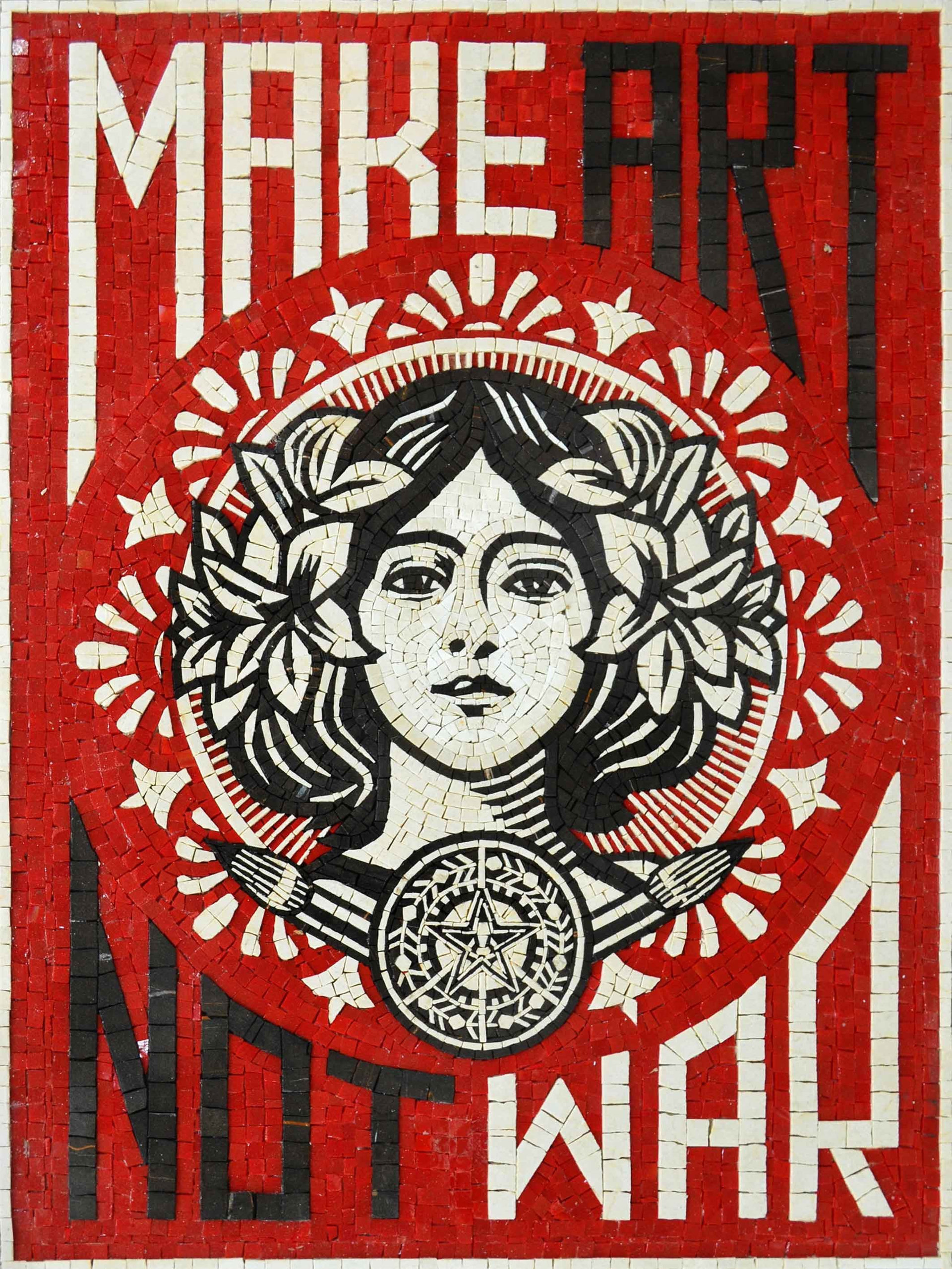 Make Art Not War Mosaic Poster, 47" x 63" - Contemporary - Tile Murals ...