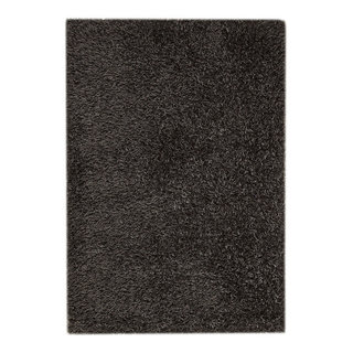 Hand Woven Black Shag Area Rug, 5'2"x7'6" - Contemporary - Area Rugs ...