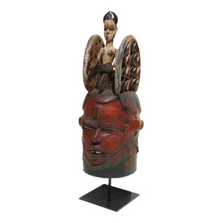 Janus Mask With Horned Figure, Unknown, 10x24.5 - Contemporary ...