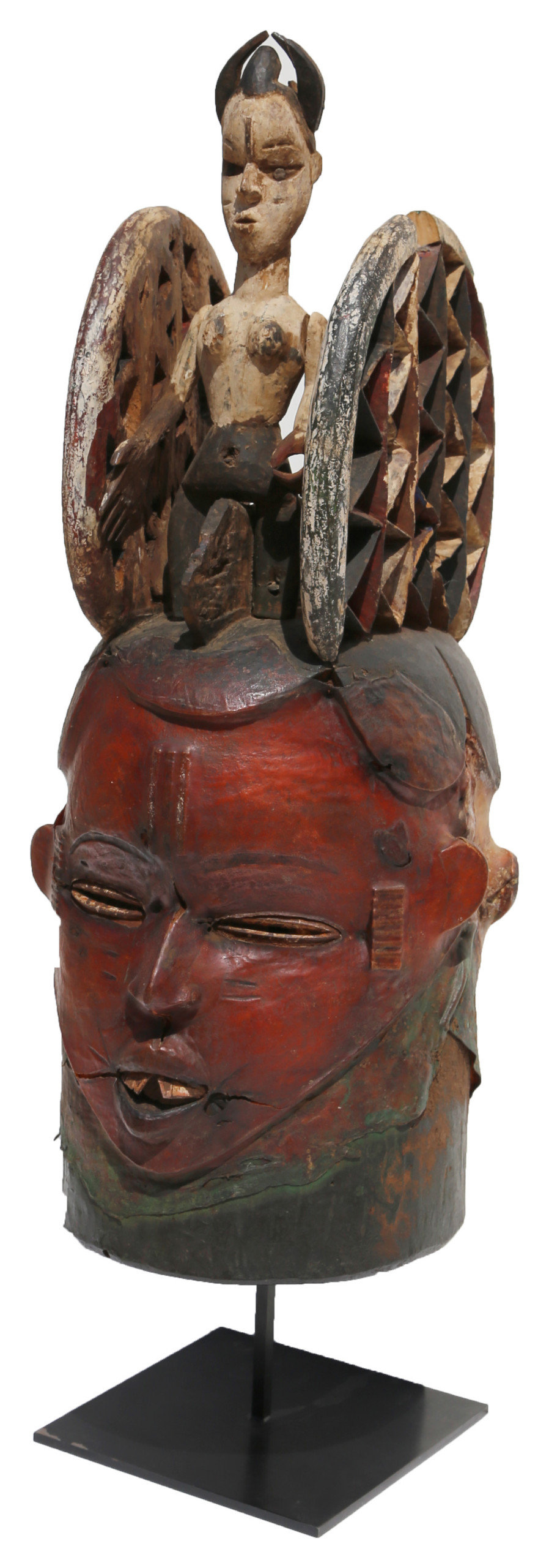 Janus Mask With Horned Figure, Unknown, 10x24.5 - Contemporary ...