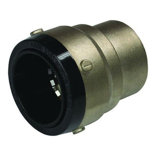 Brass Push-Fit End Cap, 1-1/2", 1.5"W x 2.62"D x 1.5"H - Traditional ...