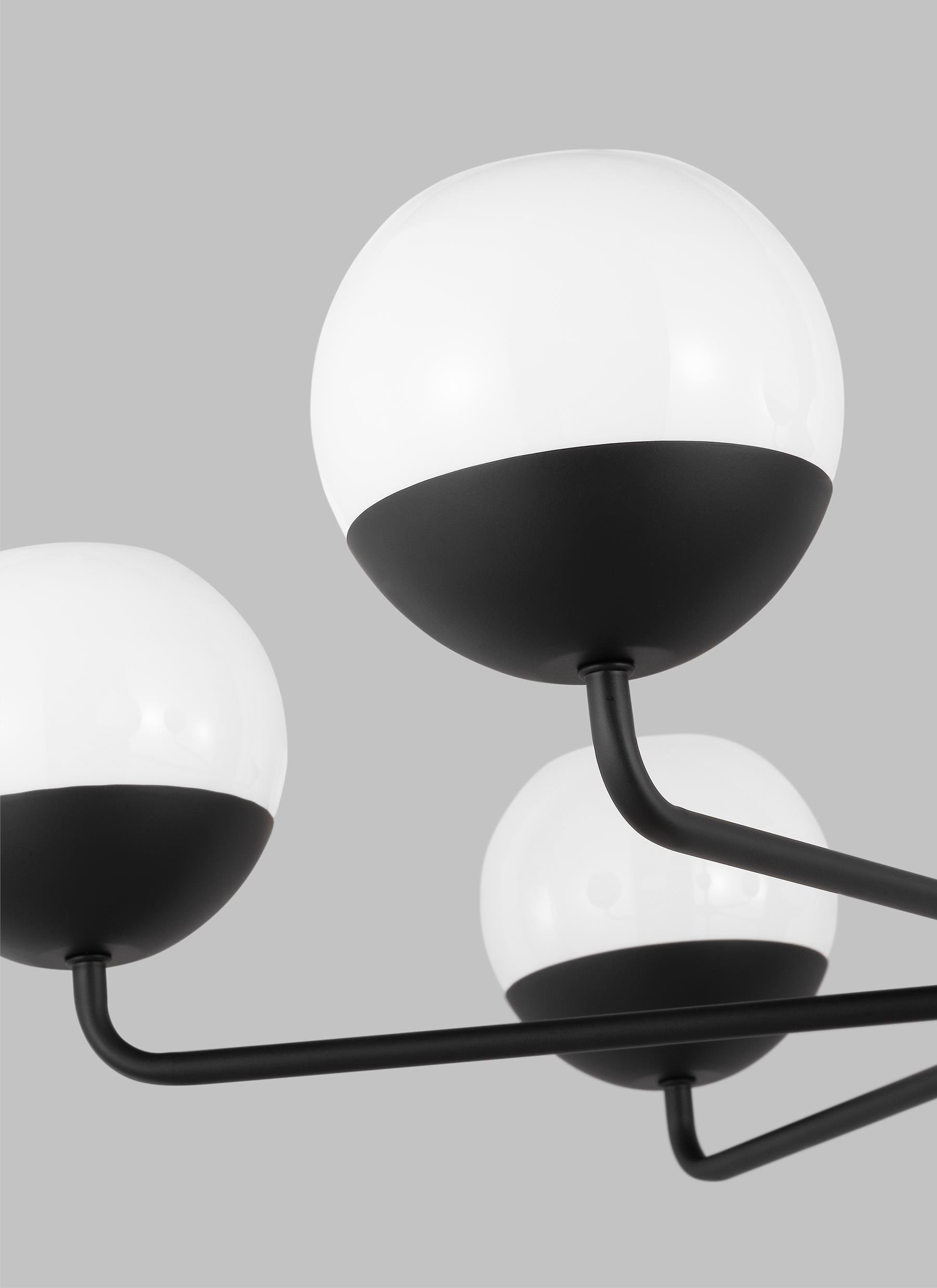 Alvin Six Light Chandelier, Midnight Black - Midcentury - Chandeliers ...