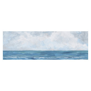 "Unending Sea" Painting Print on Wrapped Canvas, 60"x20" - Beach Style ...