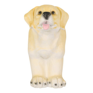 Hargis Outdoor Labrador Dog Garden Bench, Light Brown - Contemporary ...