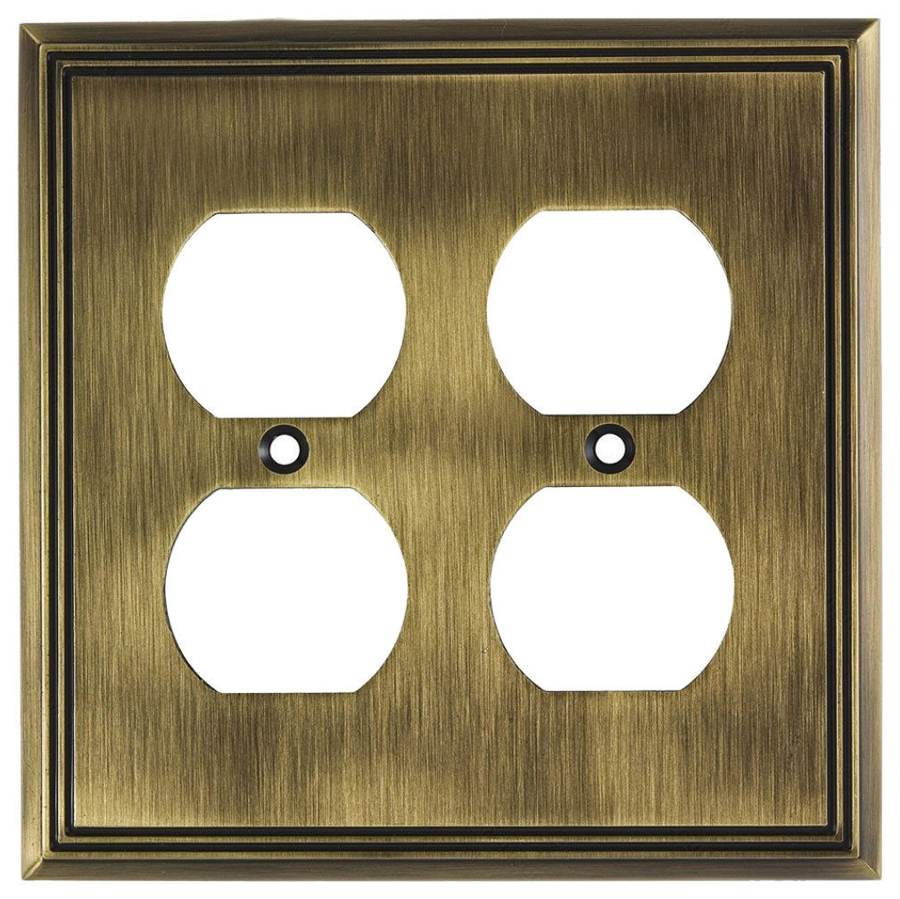 Rok Wall Plate Contemporary Decorative Quadruple Receptacle Outlet ...