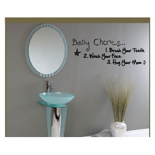 Daily Chores Vinyl Wall Decal bathroomquotes05, 10 in. - Contemporary ...