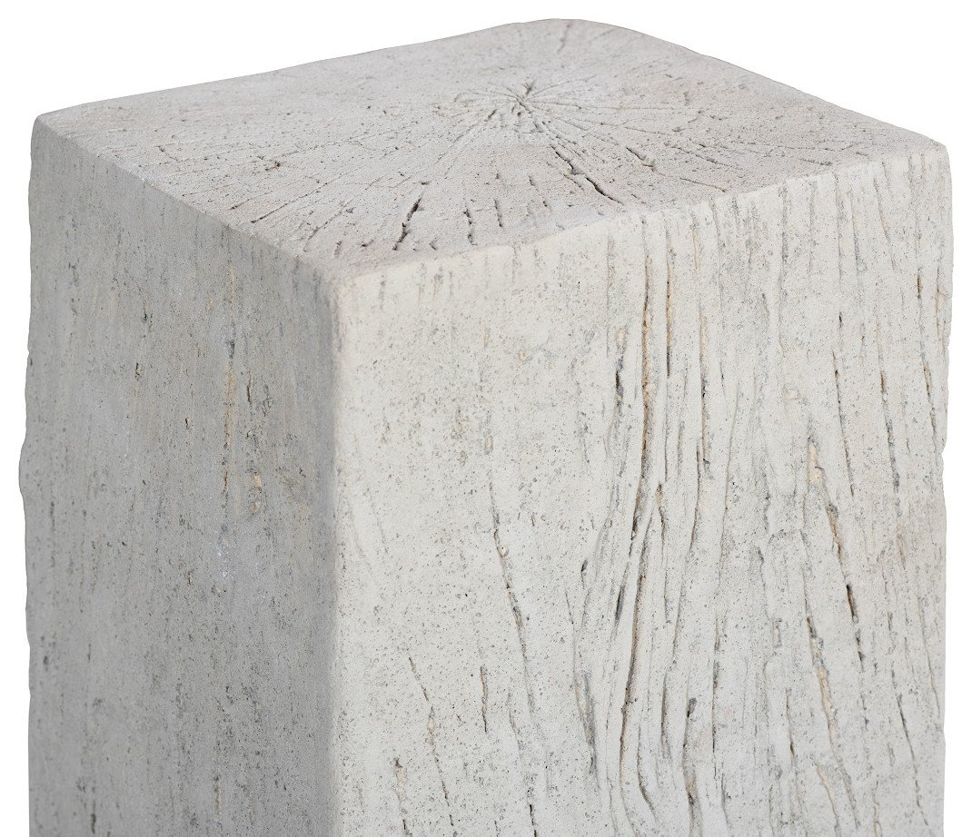 Log Prism Pedestal, Roman Stone, 9x9x18"h - Rustic - Plant Stands And ...