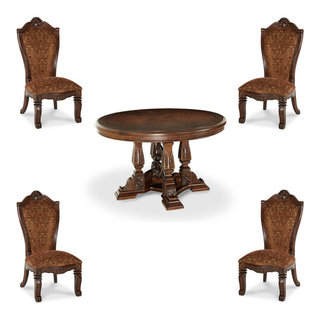Windsor Court Round Dining Table Set, 5-Piece Set - Victorian - Dining ...