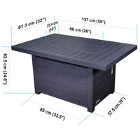 Sunbeam Serenity Modern Style Aluminum Fire Table in Gray Finish ...