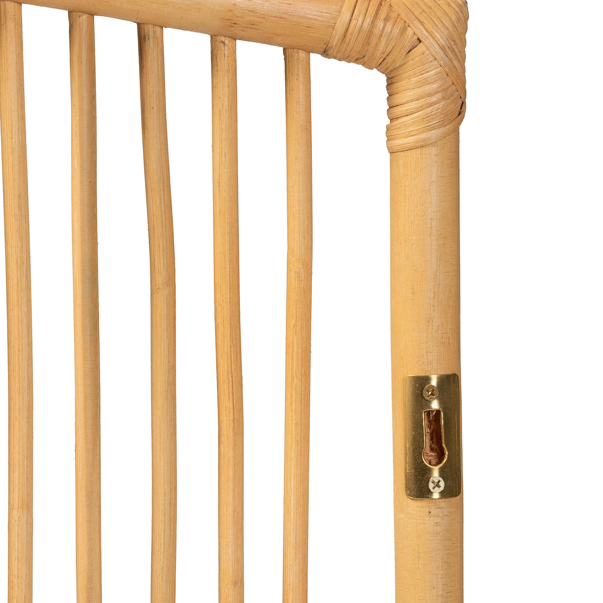 Malvina Modern Bohemian Natural Brown Rattan Queen Size Wall-mount ...