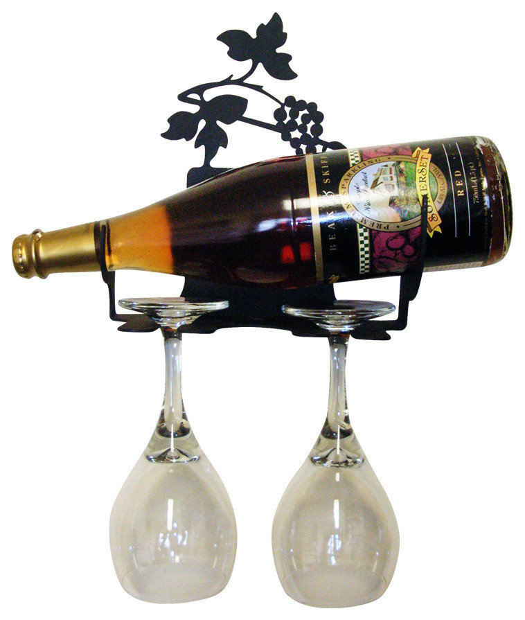 Grapevine Wine Rack Wall Mount, Extra Extra Small - Farmhouse - Wine ...