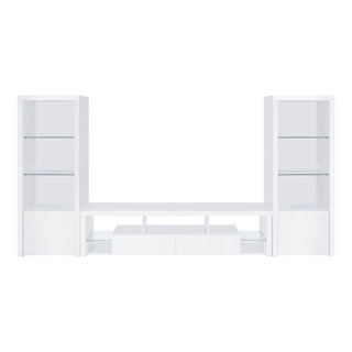Jude 3-piece Entertainment Center With 71" TV Stand White High Gloss ...