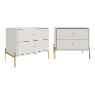 Jasper Nightstand, Off White, Set of 2 - Midcentury - Nightstands And ...