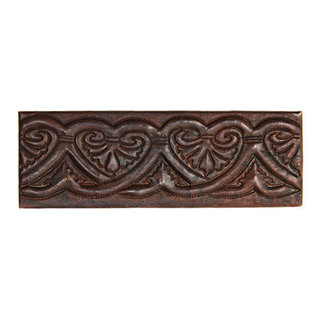 2" X 6" Heart Design Hammered Copper Tile Liner (TL019) - Traditional ...